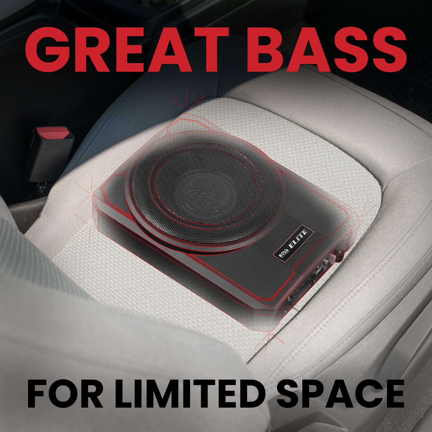 BOSS Audio Systems SLIM10 Elite Series 10 Inch Powered Under Seat Car ...