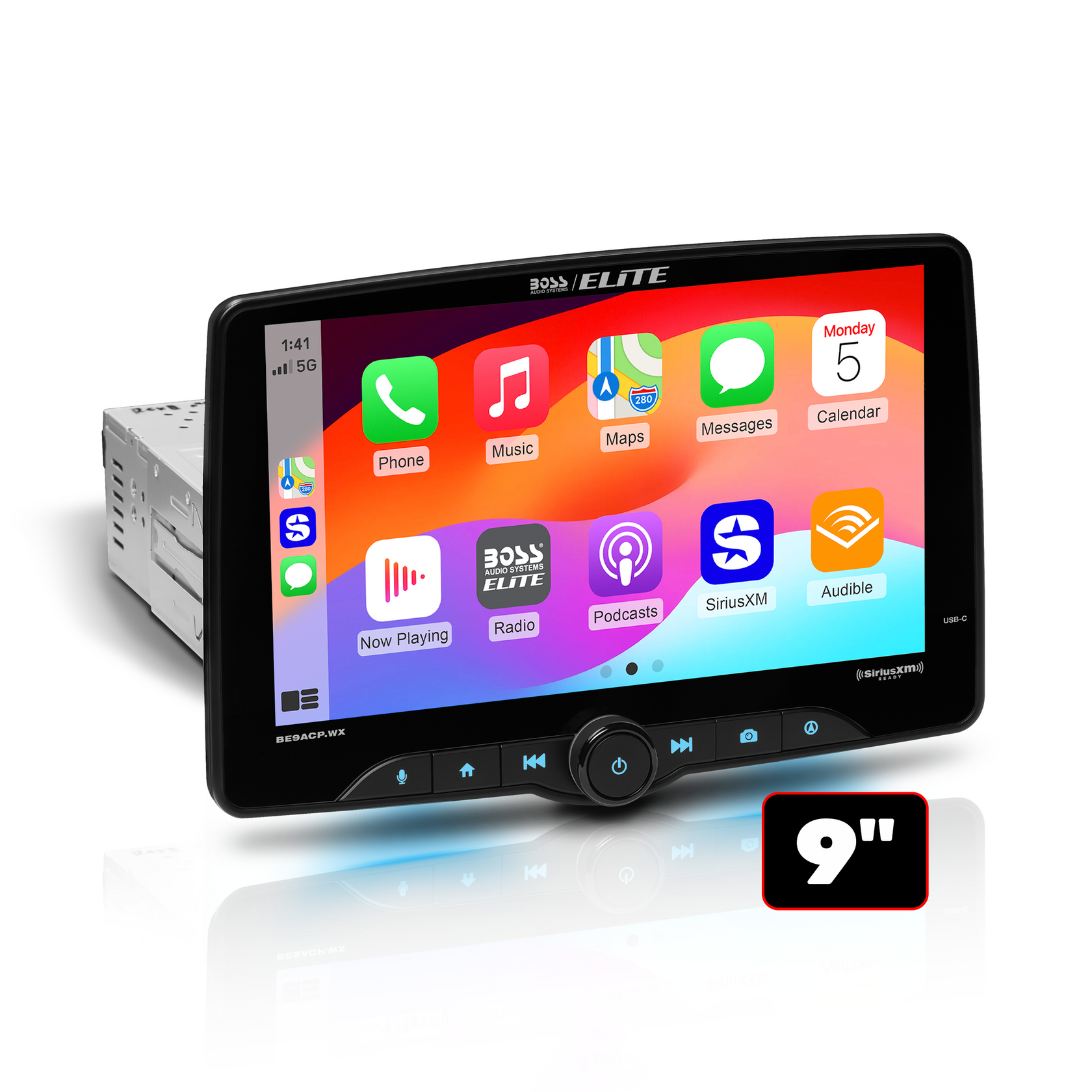 BOSS Audio Systems Elite BE9ACP.WX Single DIN Car Stereo Wireless Apple ...