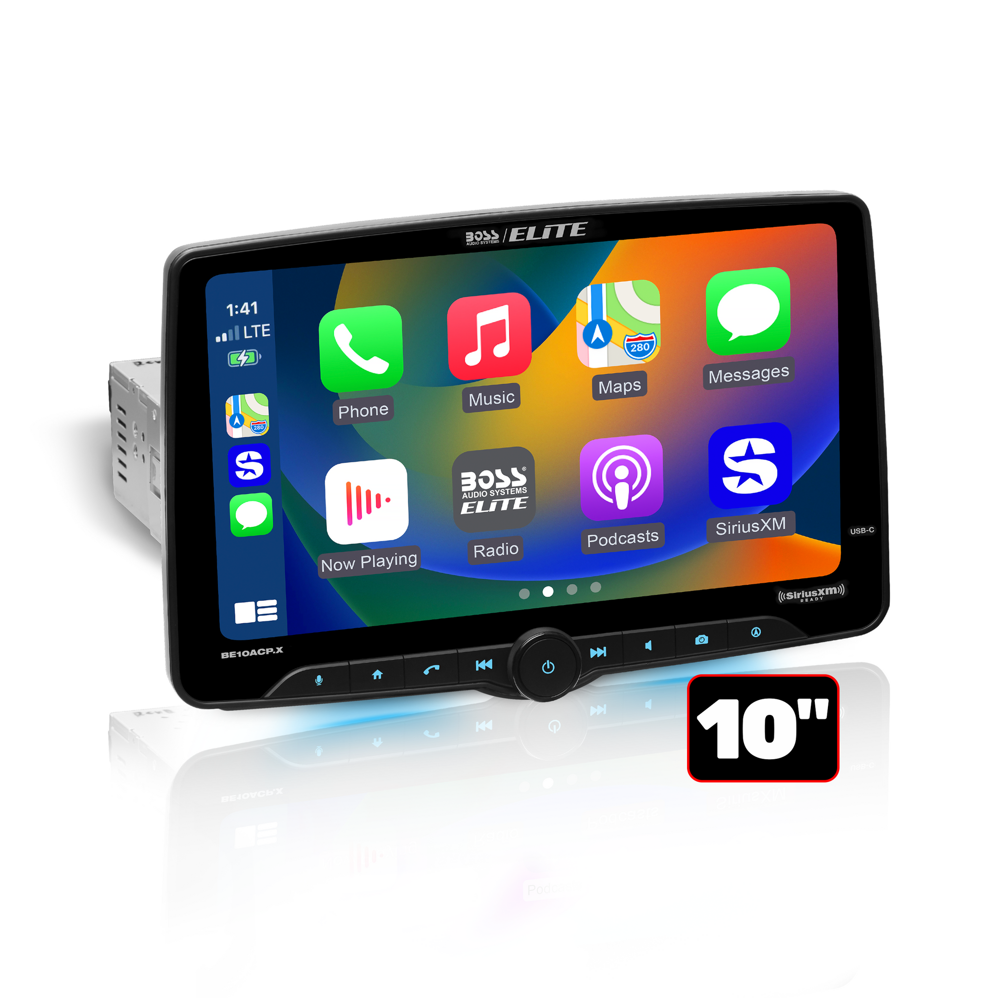 BOSS Audio Systems Elite BE10ACP.X Single DIN Car Stereo Apple CarPlay ...