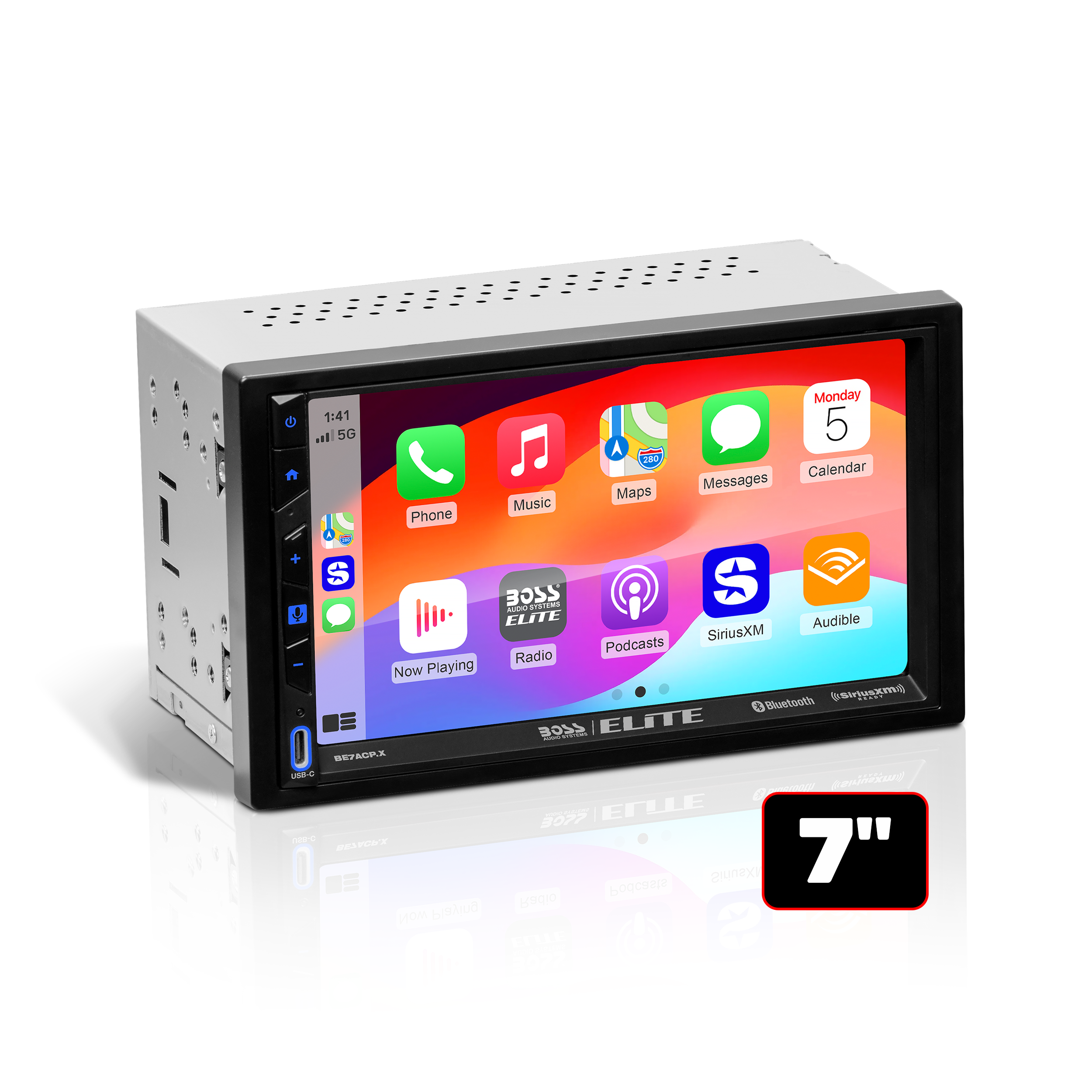 BOSS Audio Systems Elite BE7ACP.X Double DIN Car Stereo Apple CarPlay ...