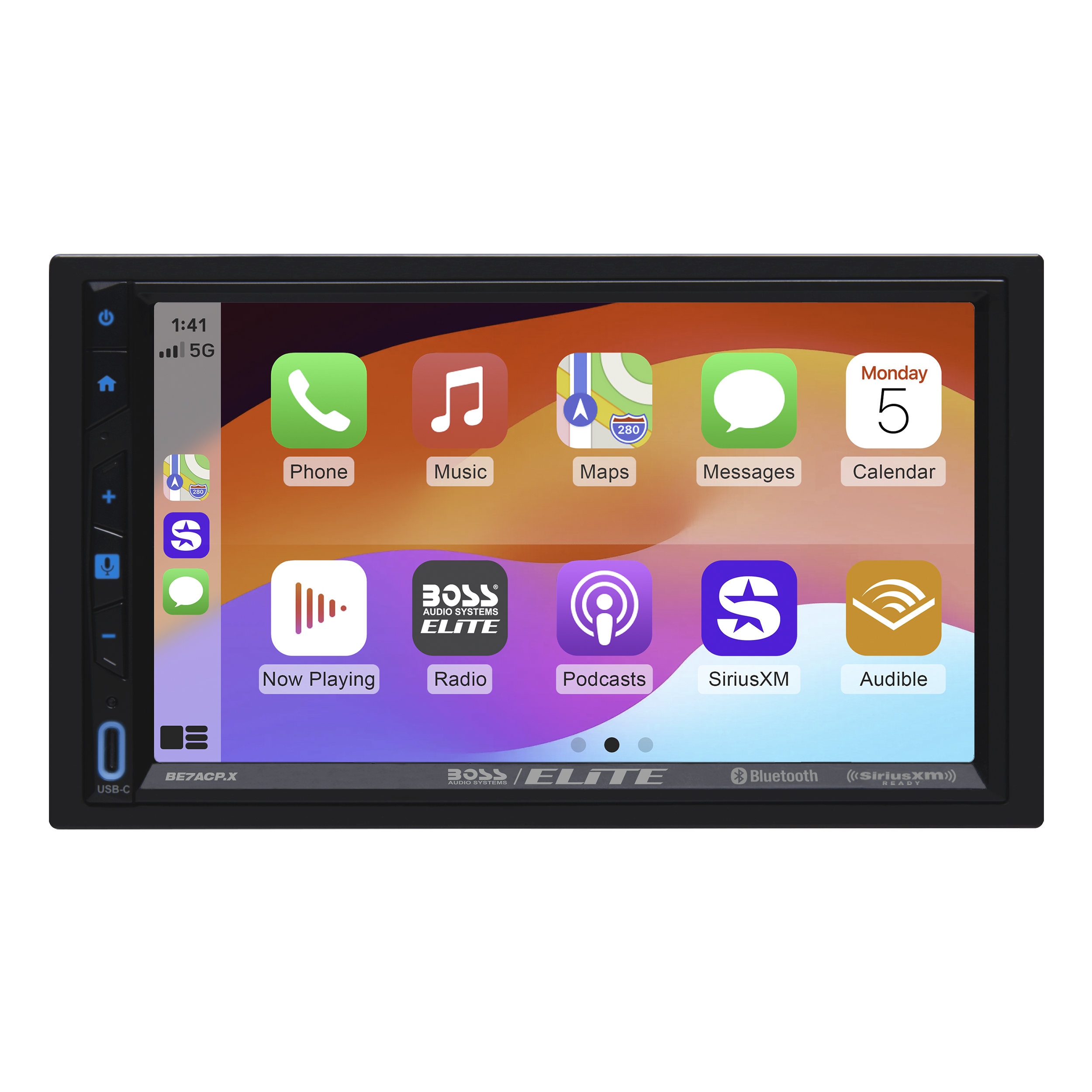 BOSS Audio Systems Elite BE7ACP.X Double DIN Car Stereo Apple CarPlay ...